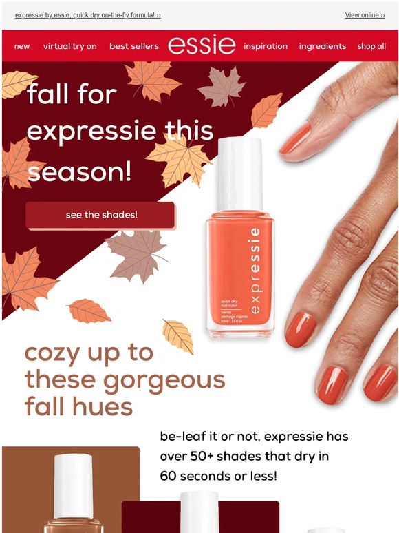 Essie: SHADE SPOTLIGHT: fall quicky-dry colors! | Milled