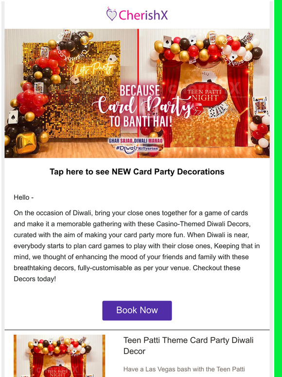 CherishX.com: Introducing NEW Card Party Decorations *_* | Milled