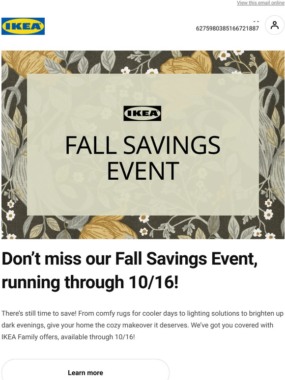 IKEA: Get ready for fall - for less! Our Fall Savings Event ends 10/16 ...