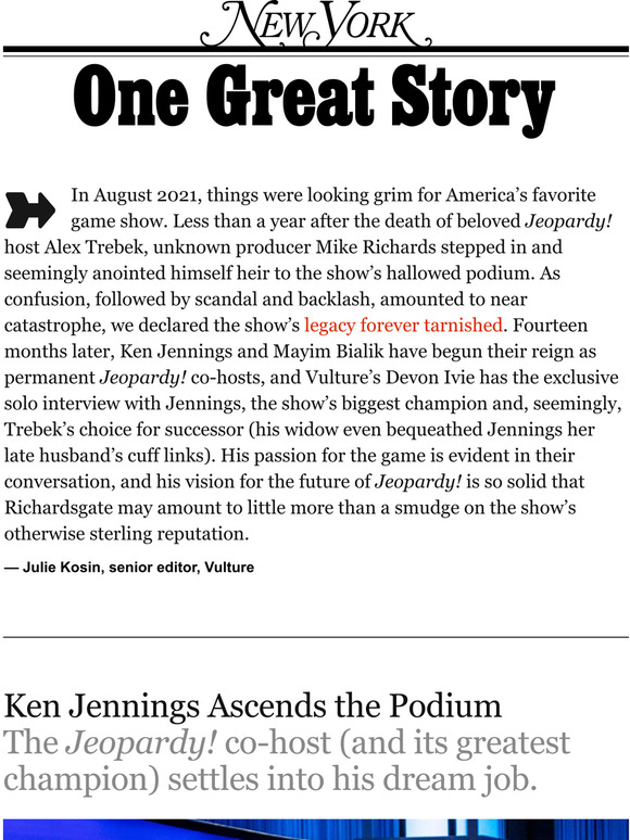 The Cut: 'Ken Jennings Ascends the Podium' by Devon Ivie | Milled