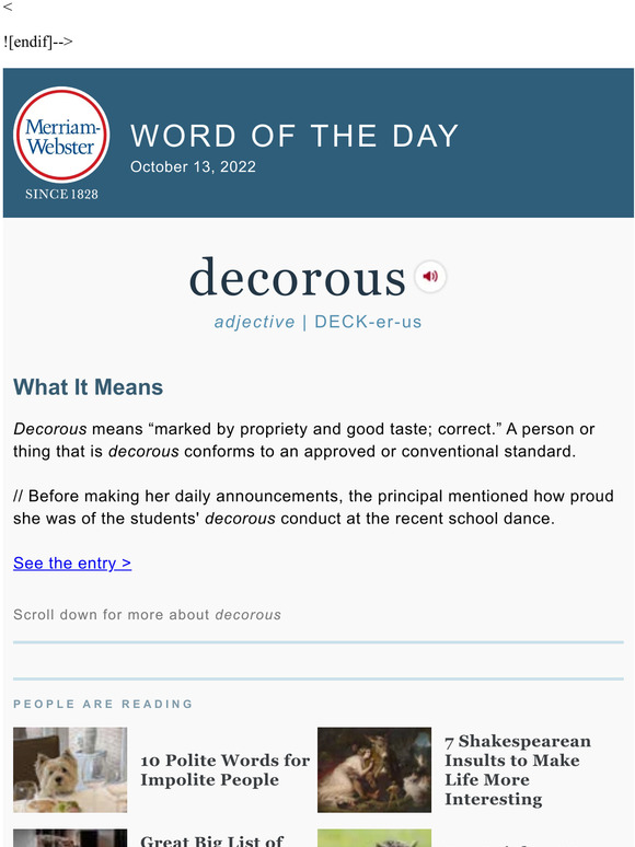Spell It!: Decorous - plus, 10 Polite Words for Impolite People | Milled