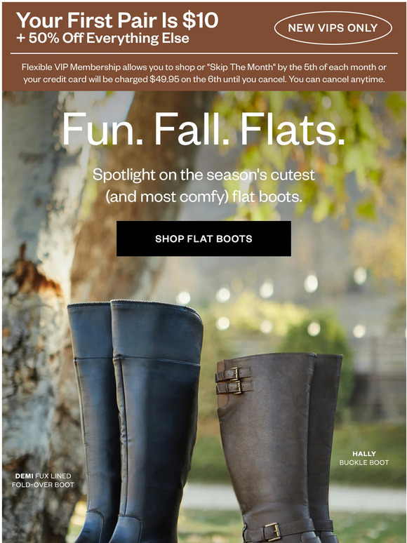 JustFab: The $10 flat boots you need | Milled