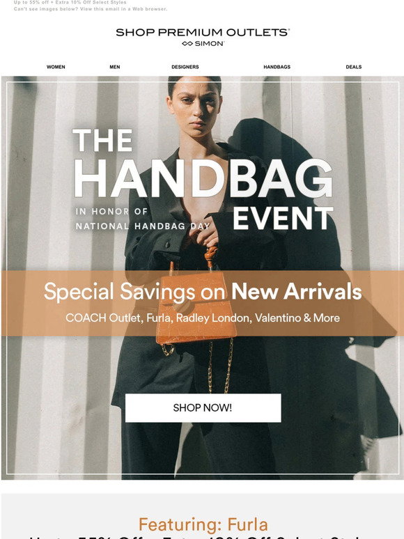 Shop Premium Outlets: New Handbags are HERE! Featuring: FURLA | Milled