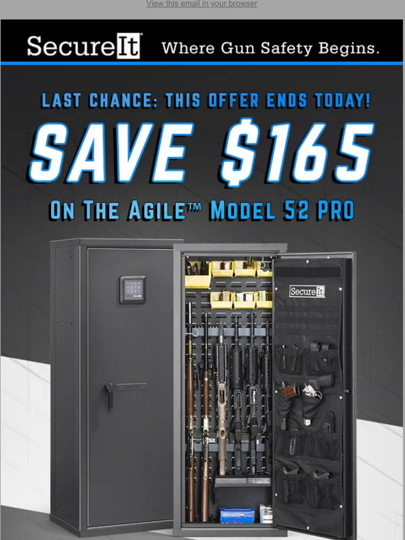 SecureIt: 🚨Final Day to Save $165 on the Agile Model 52 Pro Gun Safe🚨 ...