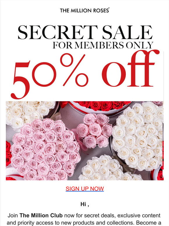 The Million Roses: Did you know we have secret deals? | Milled