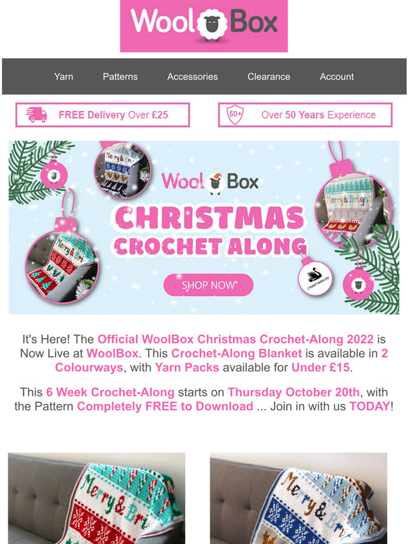 WoolBox: WoolBox Christmas 2022 Crochet-Along - Yarn Packs Now ...