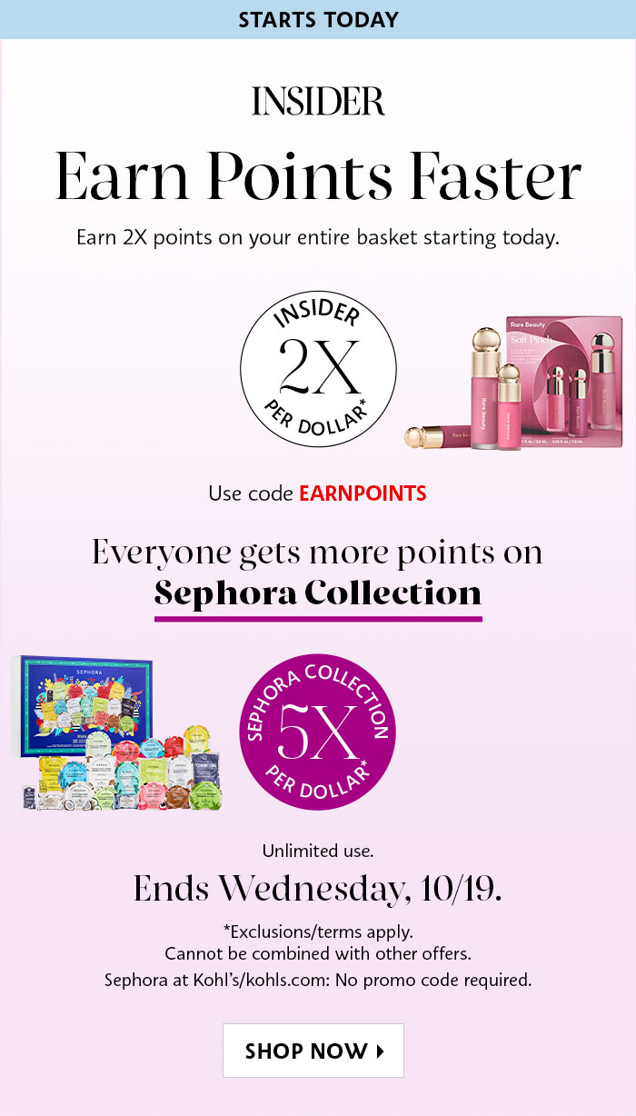 Sephora: Earn 2X points on your entire basket this week only. | Milled