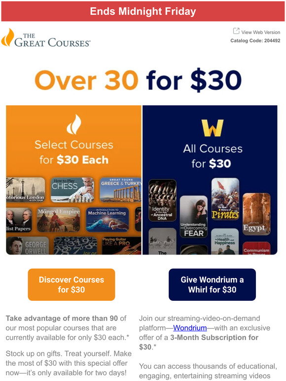 The Great Courses: 2-Day Sale! Courses for $30 | Milled