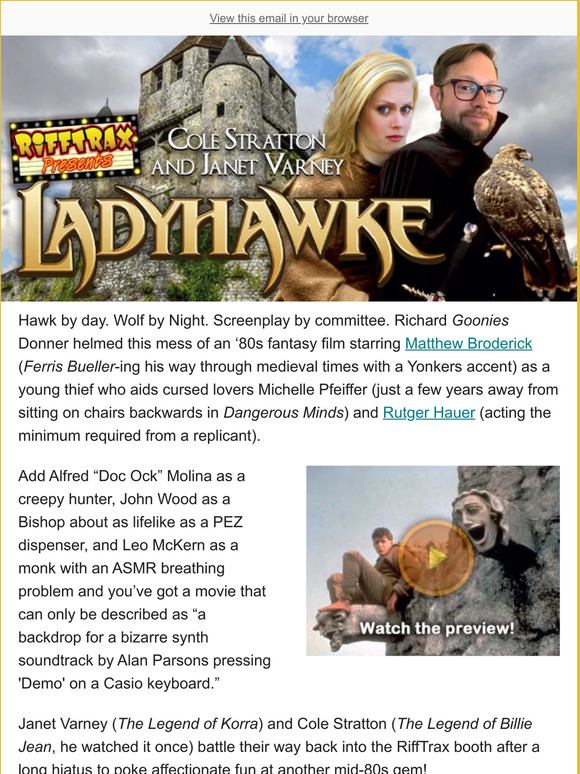 RiffTrax: Matthew Broderick! Michelle Pfeiffer! Rutger Hauer! | Milled