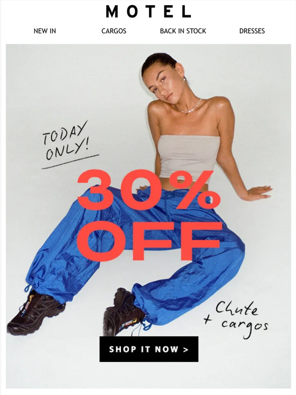 Motel Rocks: Run don't walk ~ 30% off cargos & chutes | Milled