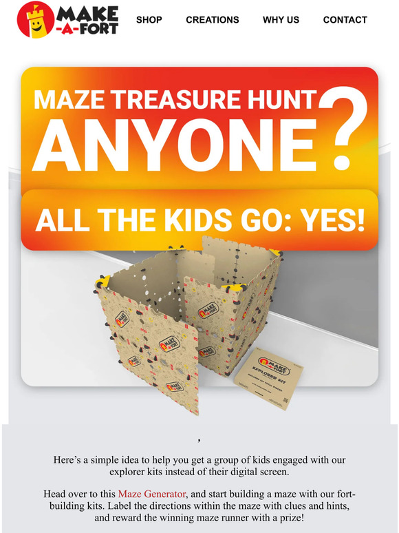 Make-A-Fort: Maze Treasure Hunt For Kids? Start Here… | Milled