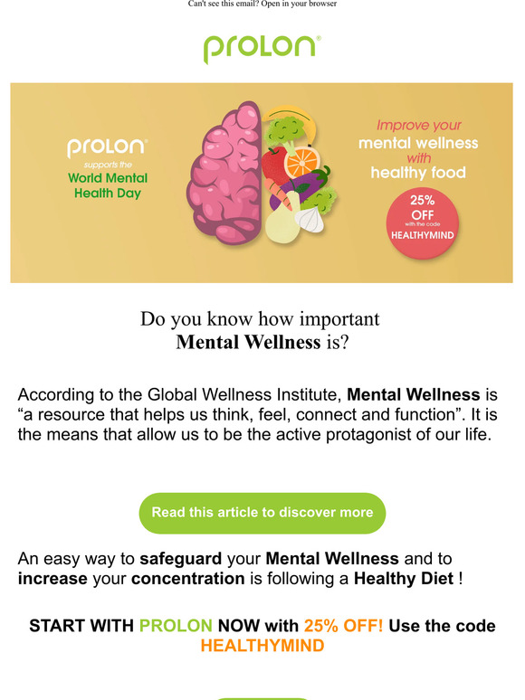 ProLon: €50 OFF to ProLon your Mental Wellness | Milled