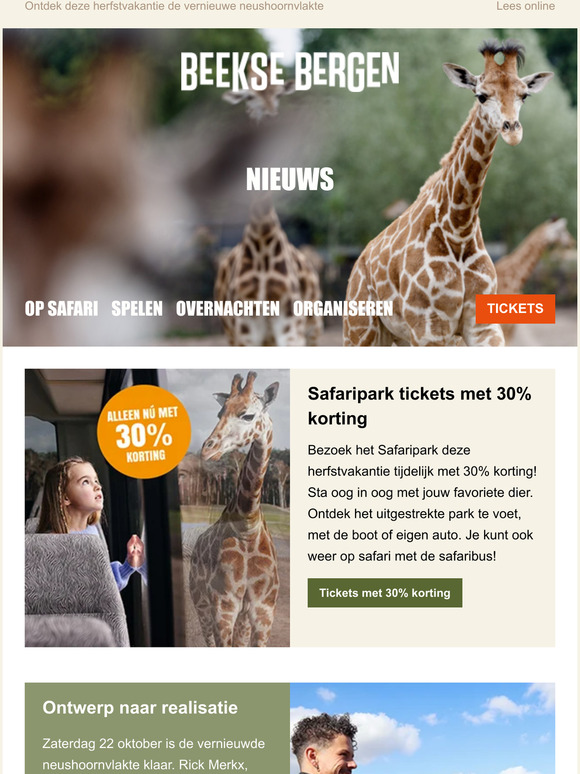 Beekse Bergen: Safaripark tickets met 30% korting | Milled