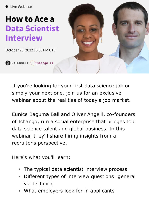 Dataquest: How to ace a data scientist interview | Milled