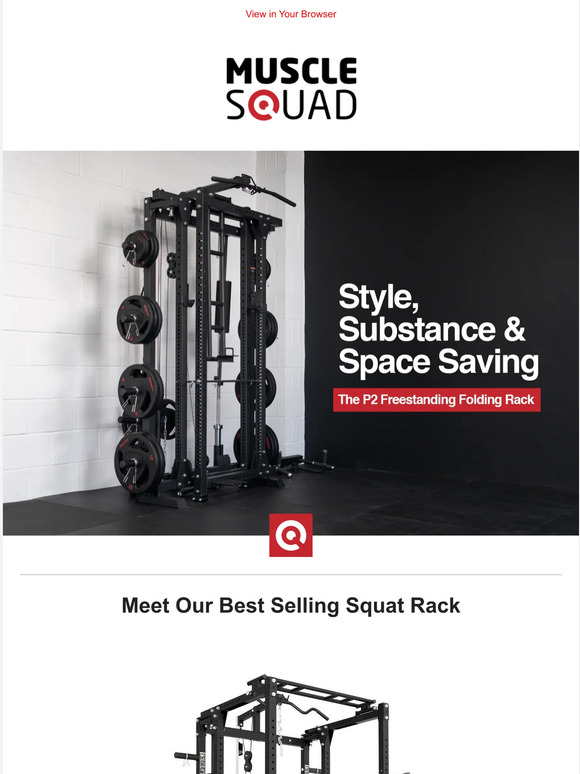 MuscleSquad: Meet Our Best Selling Folding Squat Rack | Milled
