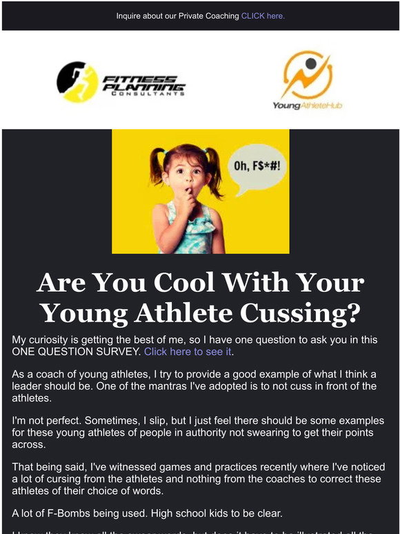 Fitness Planning: —, Are You Cool With Your Young Athlete Cussing A Lot ...