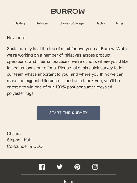 Burrow: Help inform our sustainability initiatives | Milled