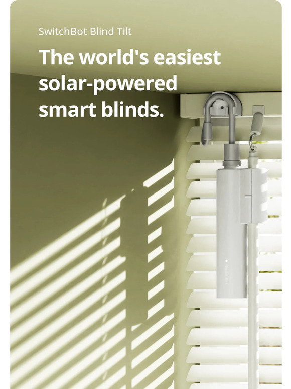 SwitchBot: SwitchBot Blind Tilt, the world's easiest solar-powered ...