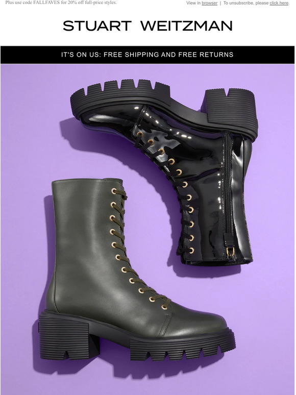 Stuart Weitzman: Curated for You: 20% Off Lug-Sole Boots You’ll Love ...
