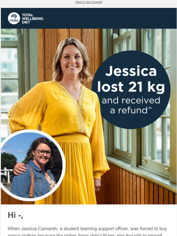 CSIRO Total Wellbeing Diet: How Jessica dropped 21 kilos! 🤯 | Milled