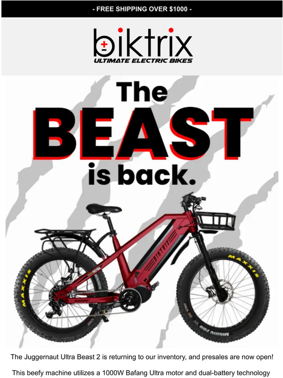 Biktrix: The Juggernaut Ultra Beast 2 is Back on Presale! | Milled
