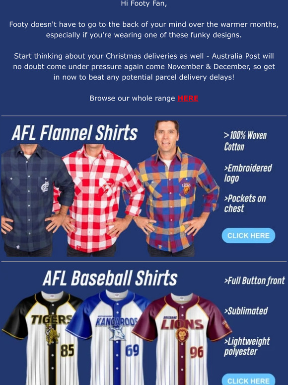 AFL Footy Shop: Footy Fan, check out these fun & funky AFL designs | Milled