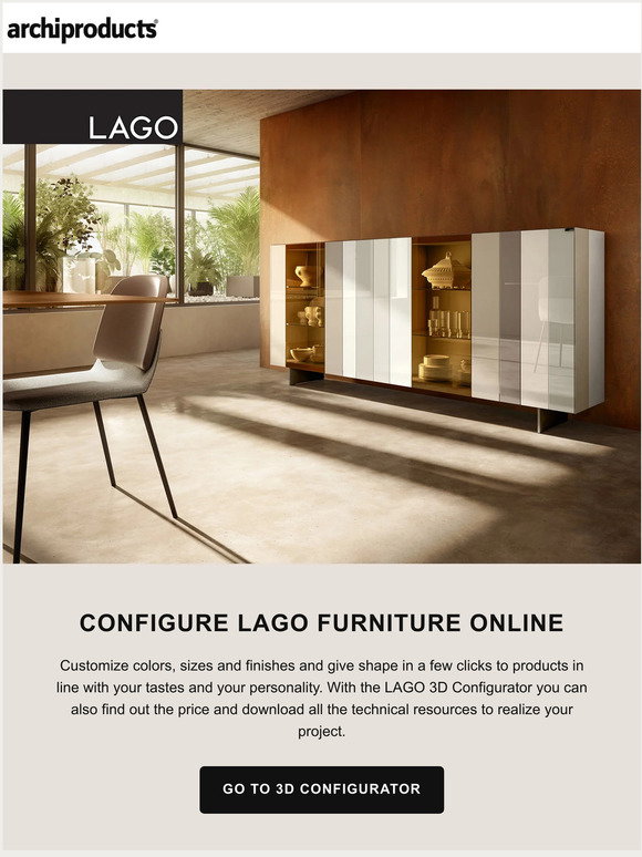 Archiproducts: Configure Lago furniture online | Milled