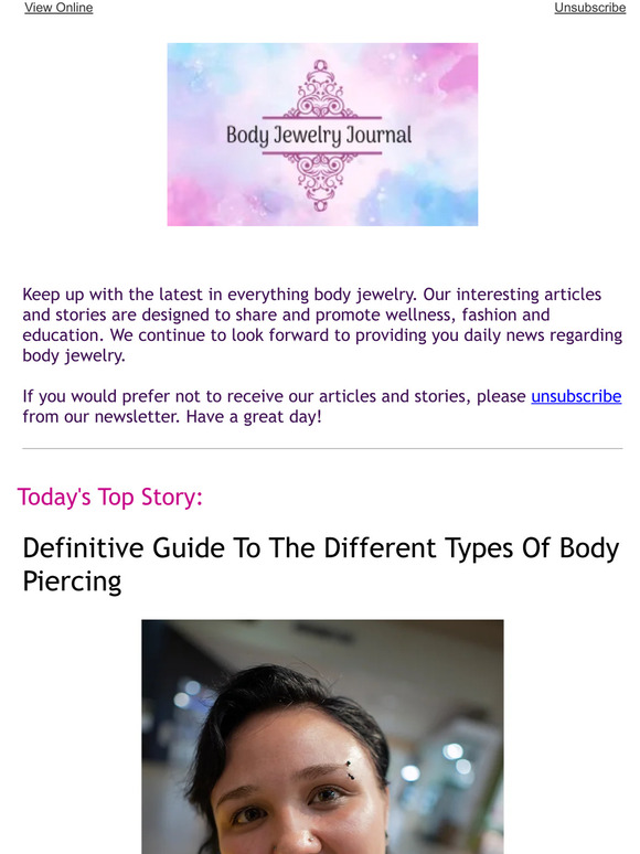 BodyJewelry: Definitive Guide To The Different Types Of Body Piercing ...
