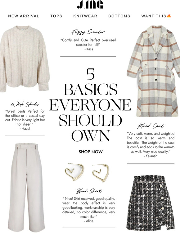 J.ING: 5 Basics everyone should own👚💖 | Milled