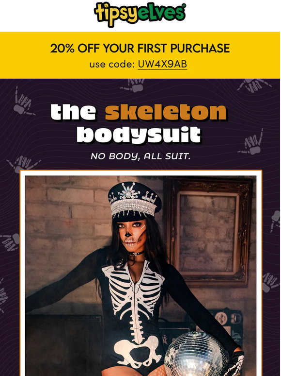 Tipsy Elves: our most-loved skeleton bodysuit is back 💀 | Milled
