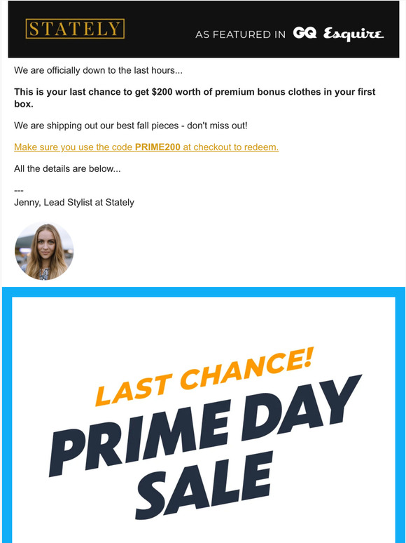 statelymen: Our HUGE Prime Week Sale Ends in 4 Hours... | Milled