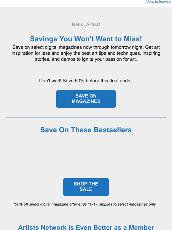 Artists Network: Digital magazines for less? Yes, please! | Milled