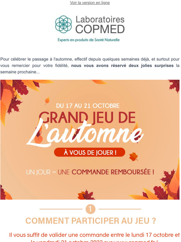 Copmed: Notre GRAND JEU DE L'AUTOMNE fait son retour ! | Milled