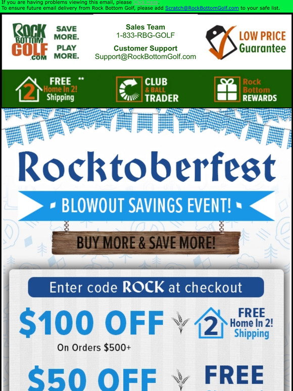 Rock Bottom Golf: Ending $100 OFF + More MASSIVE ROCKtoberfest DEALS On ...