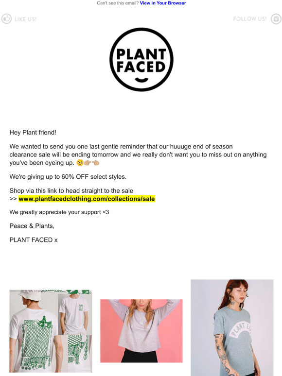 Plant Faced Clothing: last chance to score in our biggest clearance of ...