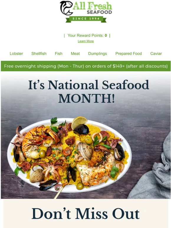 All Fresh Seafood: Did You Know It's National Seafood Month? | Milled