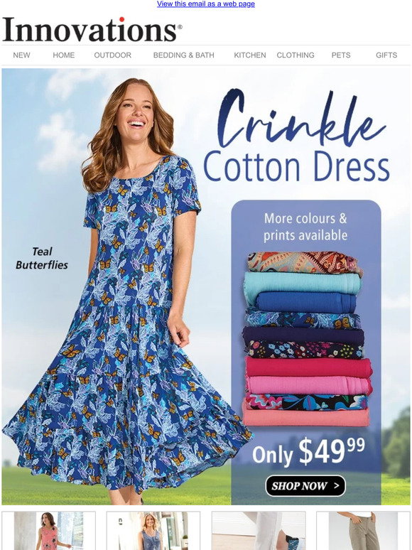 Innovations: Relaxed Crinkle Cotton Dress + More styles for summer ...