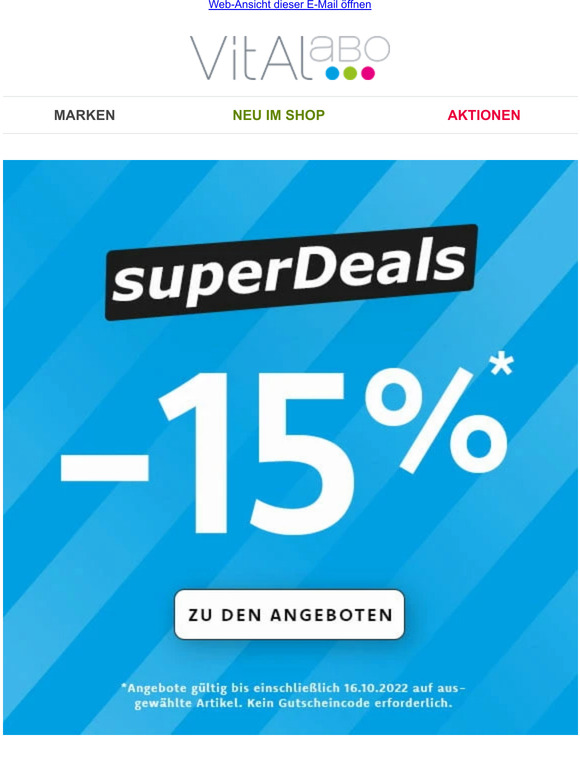 Vitalabo: -15% nur noch heute! Jetzt schnell shoppen. | Milled