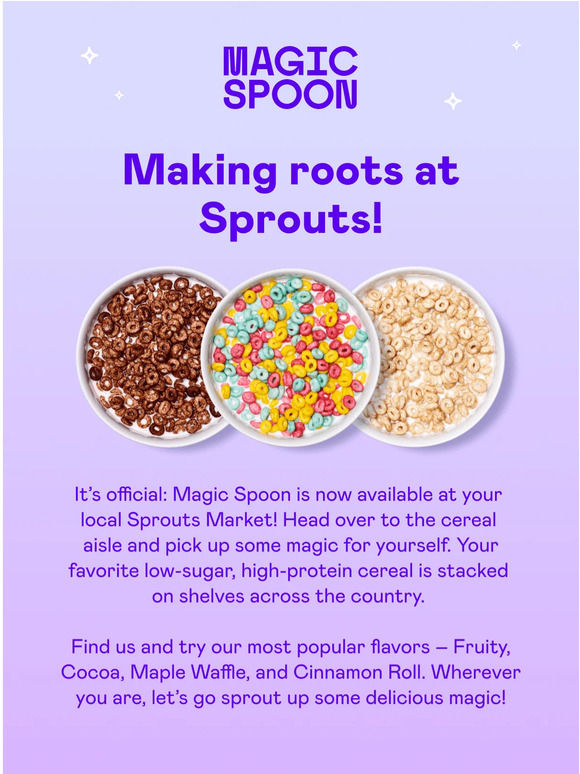 Magic Spoon: Magic Spoon is now at Sprouts! | Milled