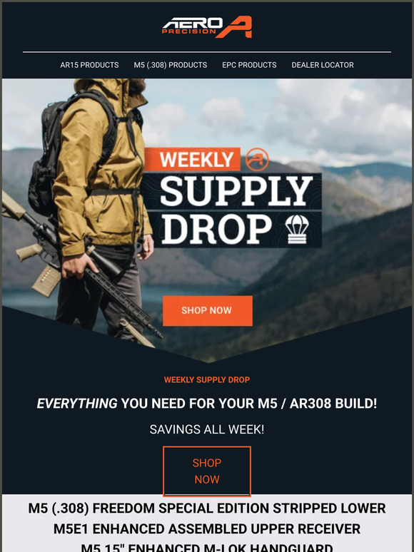 aero precision: SUPPLY DROP: Freedom M5 Stripped Lower & Enhanced ...