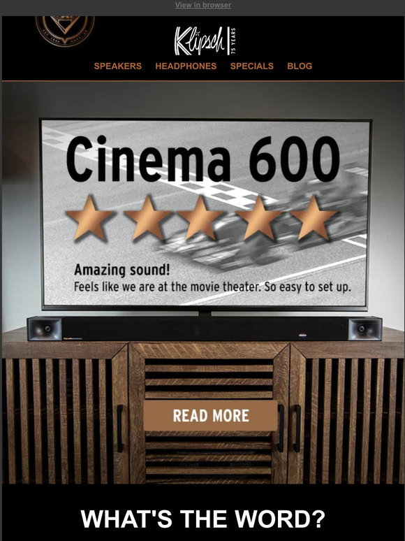 Klipsch: FIVE STARS! | Upgrade Your TV Viewing With the Cinema 600 | Milled