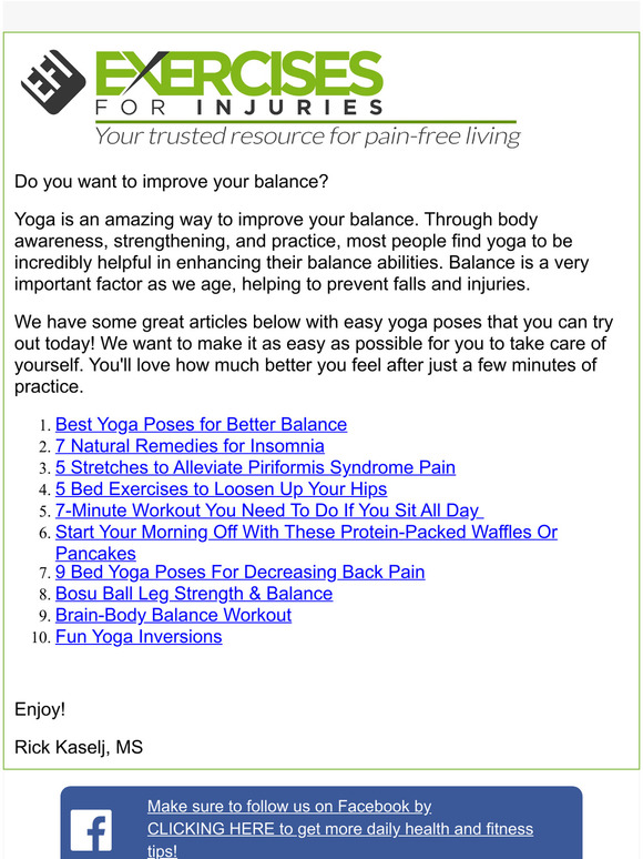 Exercises For Injuries: Simple yoga poses to build better balance | Milled