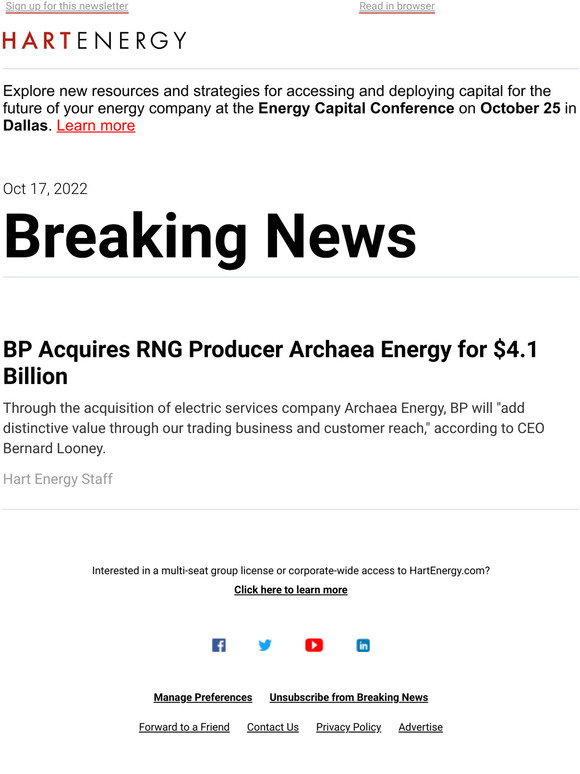 Hart Energy: Breaking News: BP Acquires Archaea Energy for $4.1 Billion ...