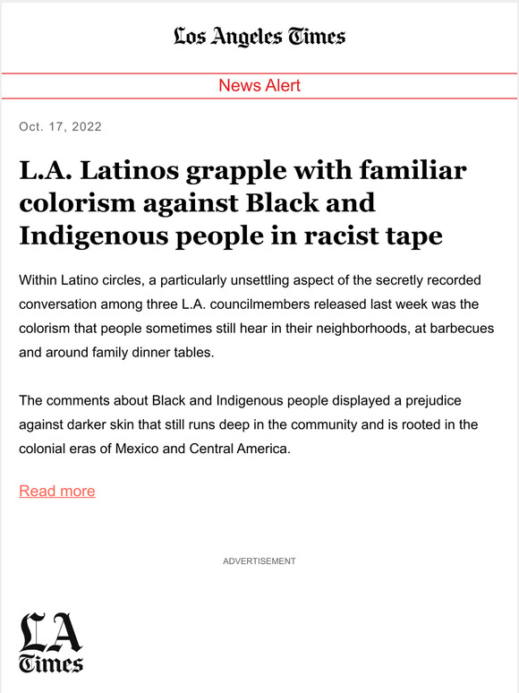 Los Angeles Times: L.A. Latinos grapple with familiar colorism against ...