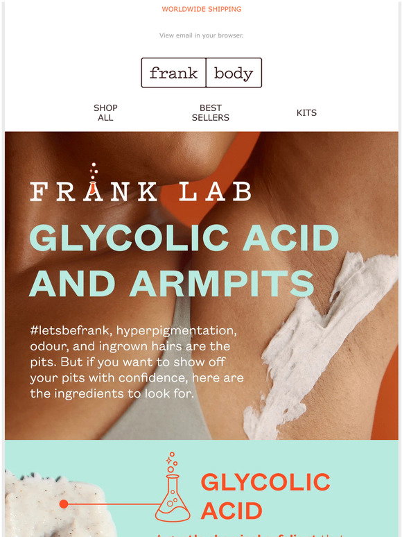 Frank Body: Armpit hyperpigmentation? Ingrowns? Odour? | Milled