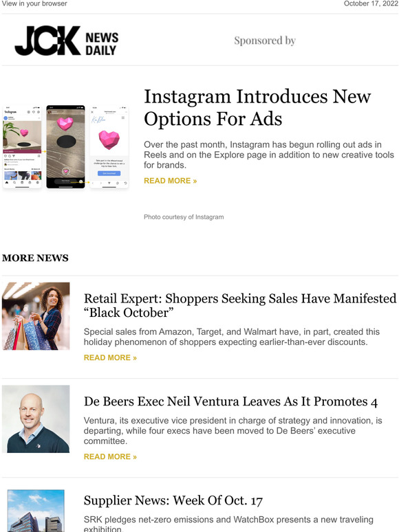 JCK: Instagram Introduces New Options For Ads | Milled