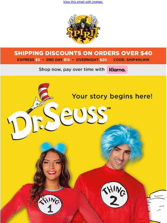 Spirit Halloween: 📚 Dr. Seuss costumes & more! | Milled