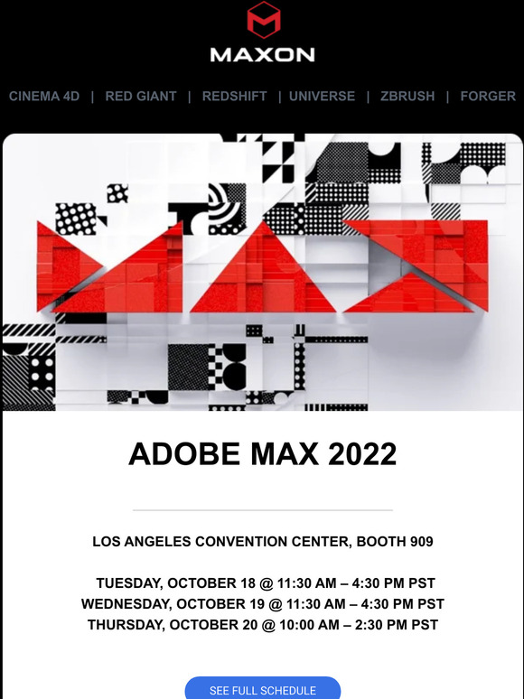 Maxon: Visit Maxon ONE at Adobe MAX 2022 this week… | Milled