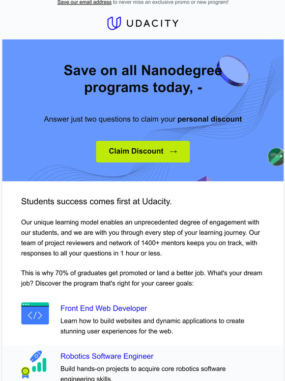 Udacity: Claim your Nanodegree program discount | Milled Udacity: Claim your Nanodegree program discount | Milled