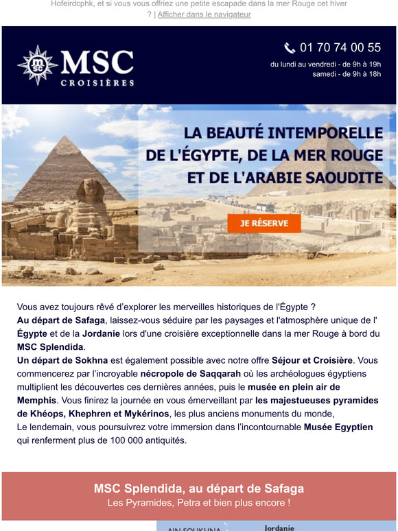 MSC Croisières: —, explorer la mer Rouge est plus facile que vous ne le ...